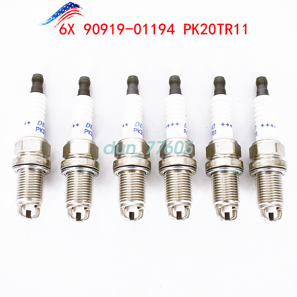 Toyota Camry Solara RAV4 4Cyl Spark Plug Set of 6 | PK20TR11 | 90919 ...