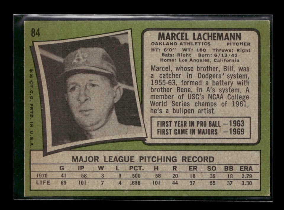 1971 Topps #84 Marcel Lachemann | eBay