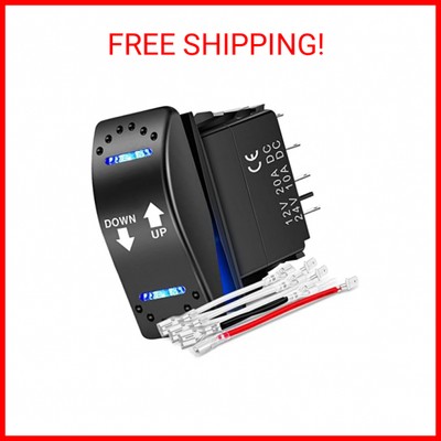 Nilight Down Up Polarity Reverse Switch DPDT 20A 7PIN Momentary Rocker ...