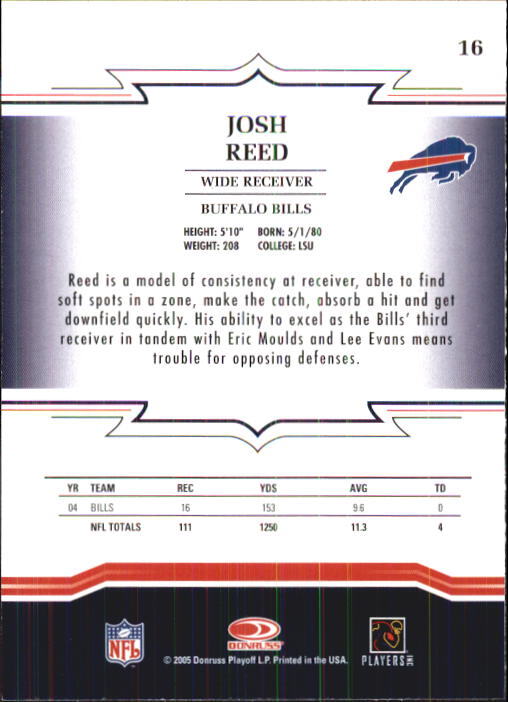2005 Throwback Threads #16 Josh Reed | eBay