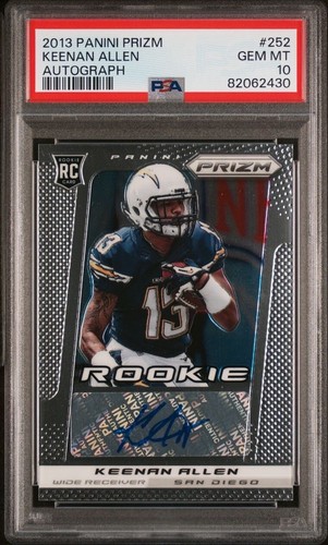 2013 Panini Prizm Keenan Allen Rookie Autograph Card RC SP #252 PSA 10 ...