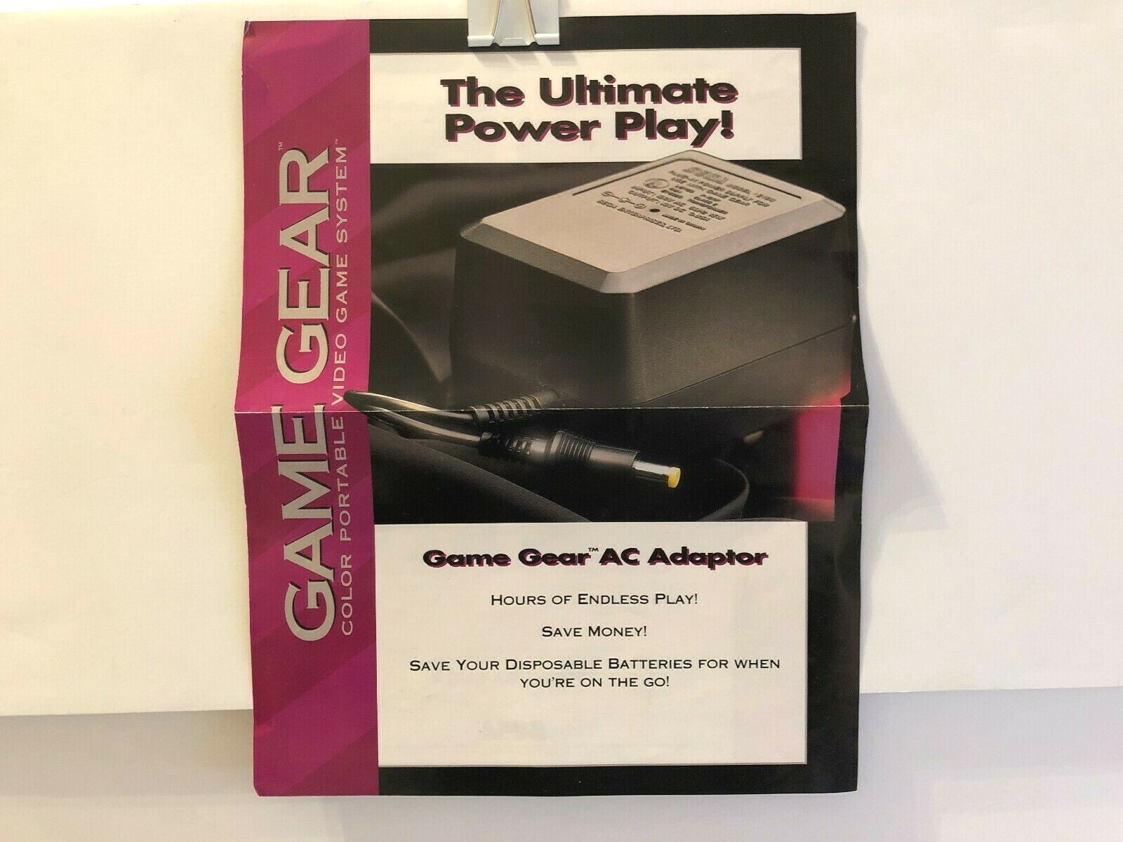 Sega Game Gear Power Back Battery Poster Insert Folded Advertisement | eBay