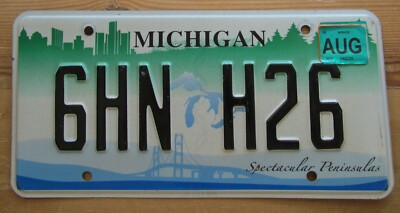 Michigan 2012 MACKINAC BRIDGE GRAPHIC License Plate HIGH QUALITY # 6HN ...