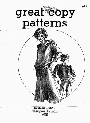 Great Copy Patterns #110~Square Sleeve Designer Dolman~ Bust 31-43" Hip ...