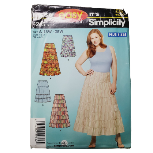 Simplicity 4245 Sewing Pattern Womens Sz 18W-28W Skirt in 2 Lengths ...