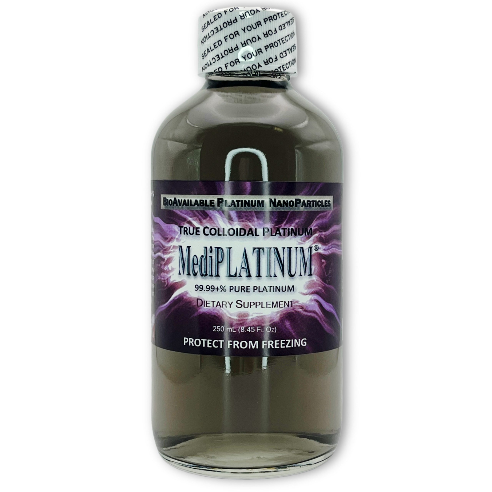 MediPLATINUM™ True Colloidal Platinum - 250 mL (16.9 Fl Oz) Clear Glass ...