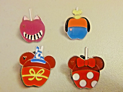 Disney Pins - 4 Pins - 4 Hidden Mickey Candy Apples (Mickey, Minnie ...