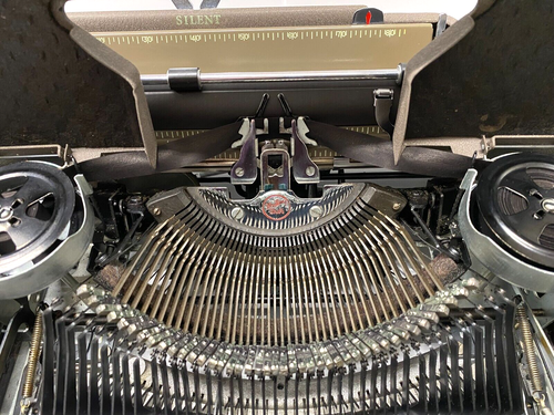 VERTICAL SCRIPT CURSIVE Smith Corona Silent 5S Portable Typewriter 1952 ...