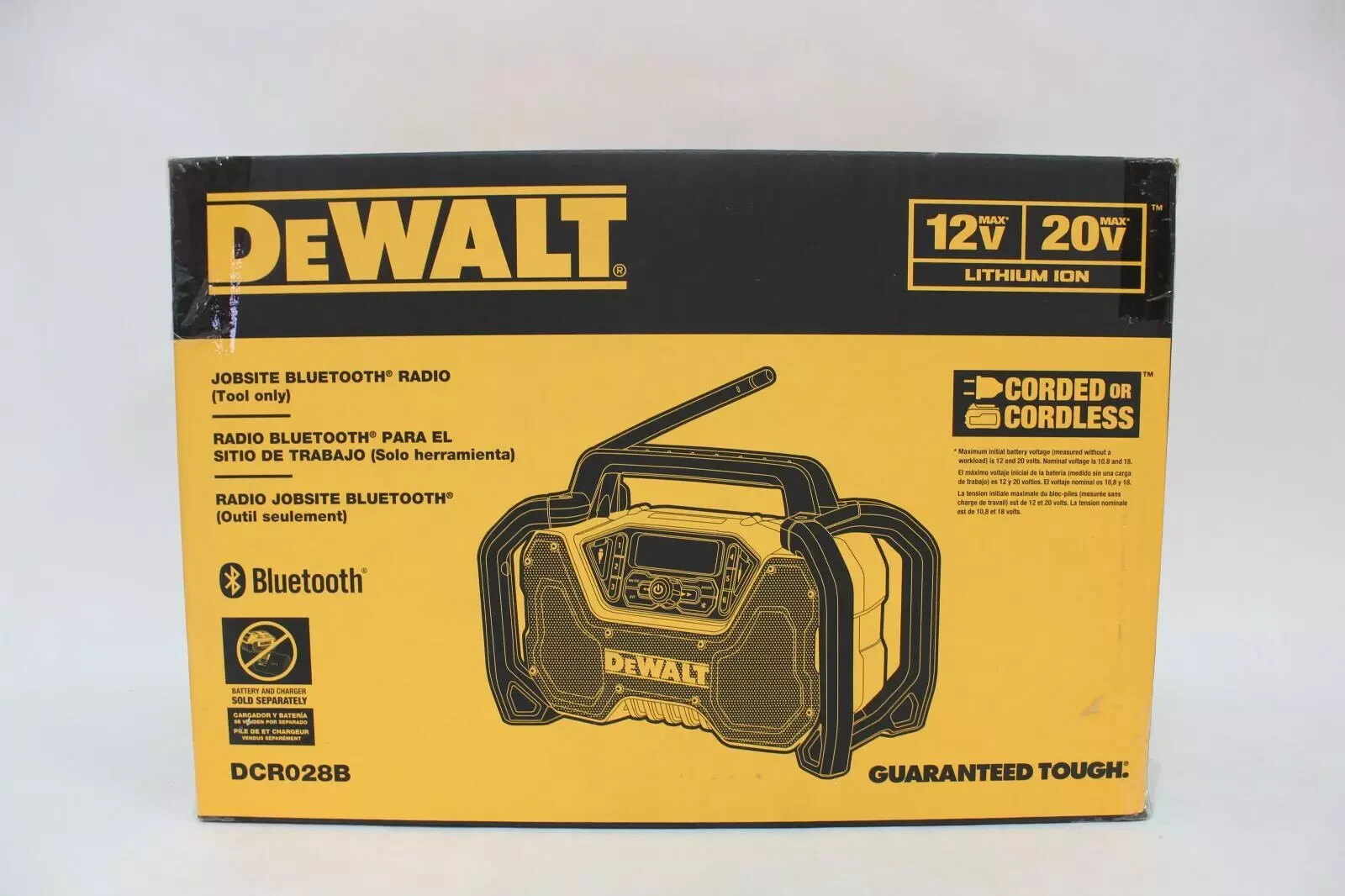 DEWALT Portable Cordless Bluetooth Jobsite Radio - DCR028B | eBay
