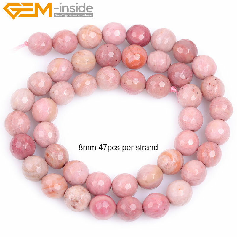 Natural Pink Rhodonite Faceted Gemstone Loose Beads Jewelry Making ...