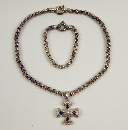 Sterling Silver Judith Ripka Pendant Maltese Cross w/ 925 Necklace ...