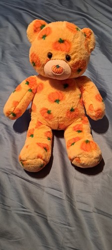 Build A Bear Pumpkin Pal Teddy Bear Plush 15" Orange Fall Halloween BAB ...