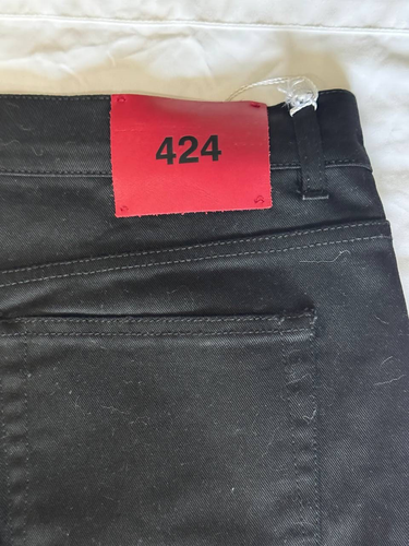 424 Black Jeans – Men’s Slim Fit Denim – Red Patch Logo – Size Slim Fit ...