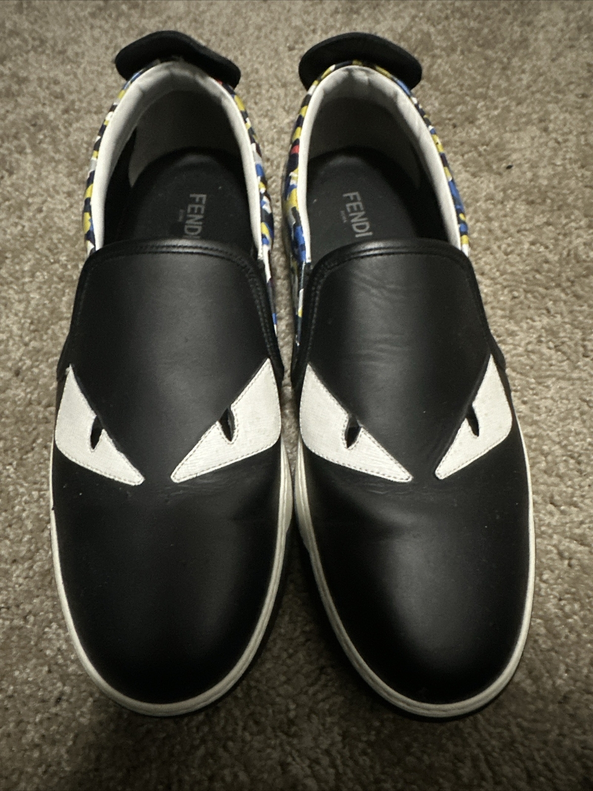 Fendi Monster Eyes Confetti Leather Sneakers - Gem