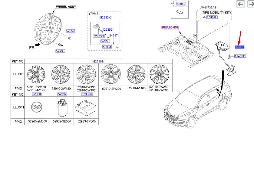 Hyundai Santa FÉ MK3 DM Reserveradträger Baugruppe 628002W000 NEU ...