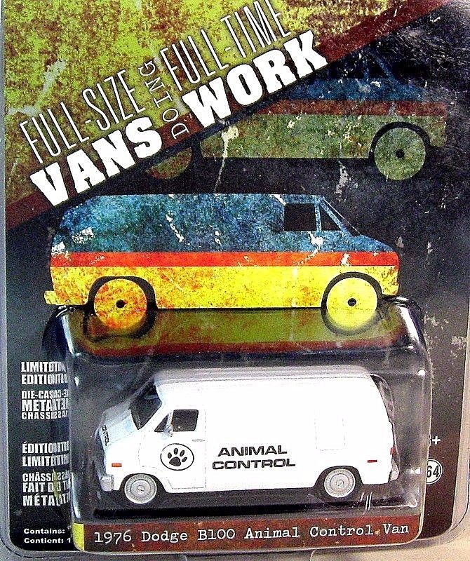 DODGE B100 ANIMAL CONTROL VAN, LIMITED EDITION GREENLIGHT 1/64 DIECAST ...