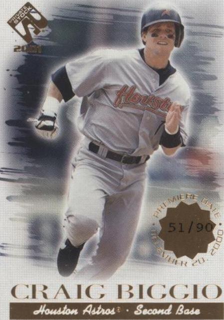 2001 Pacific Private Stock - Craig Biggio #51 Premiere Date /90 for ...
