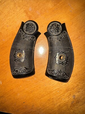 Iver Johnson Revolver Top Break .38 cal OWL HEAD BLACK GRIPS SET | eBay