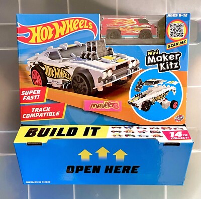 =Lot: 32 Blind Bags & 1 Display Case= Hot Wheels Mini Maker Kitz Built ...
