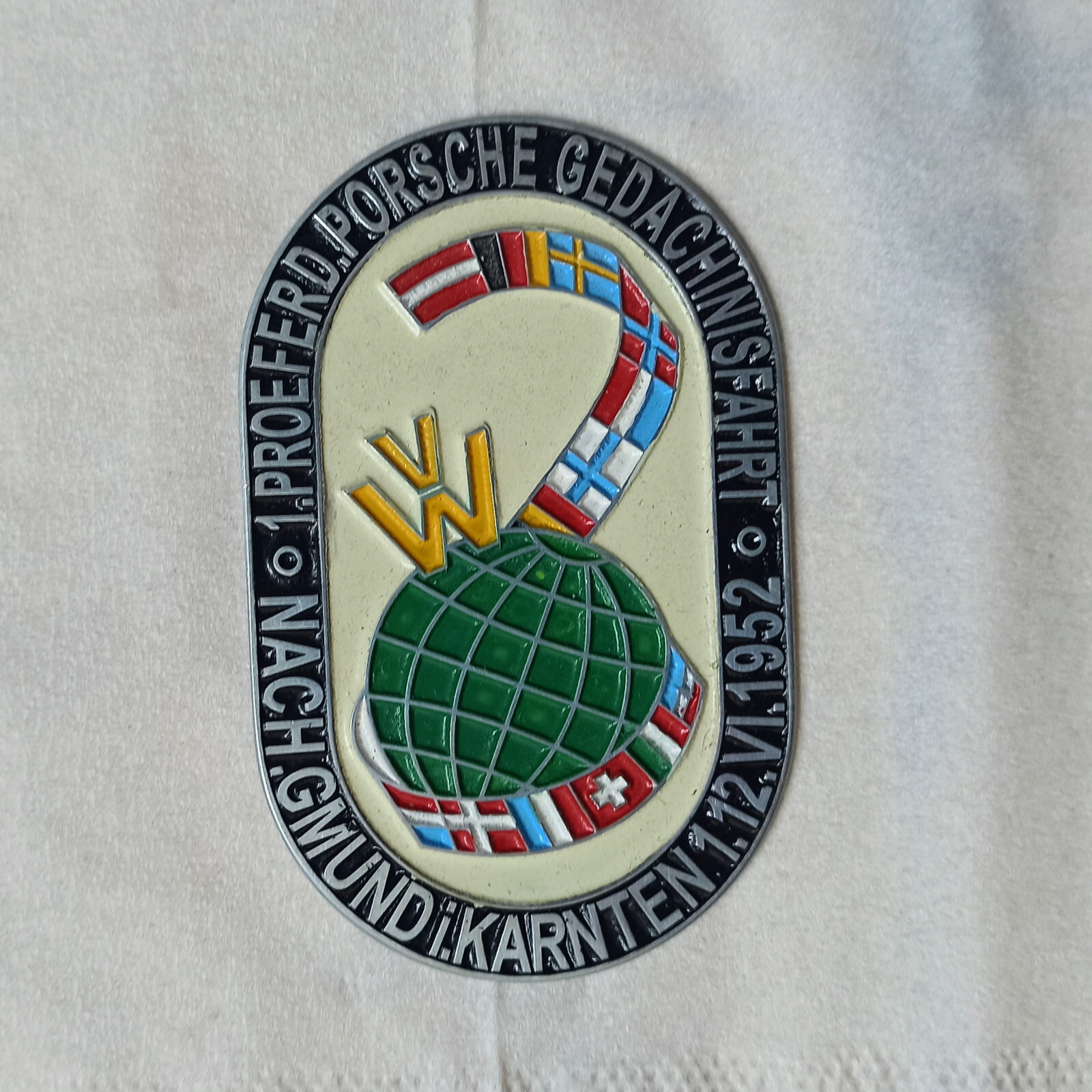 VINTAGE PLACCA BADGE STUTTGART LOGO VW porsche PLAKETTE PART bus bug ...