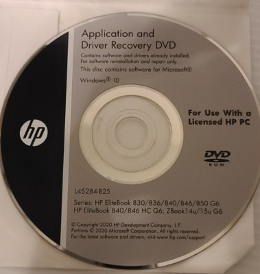 HP Application and Driver Recovery DVD | eBay
