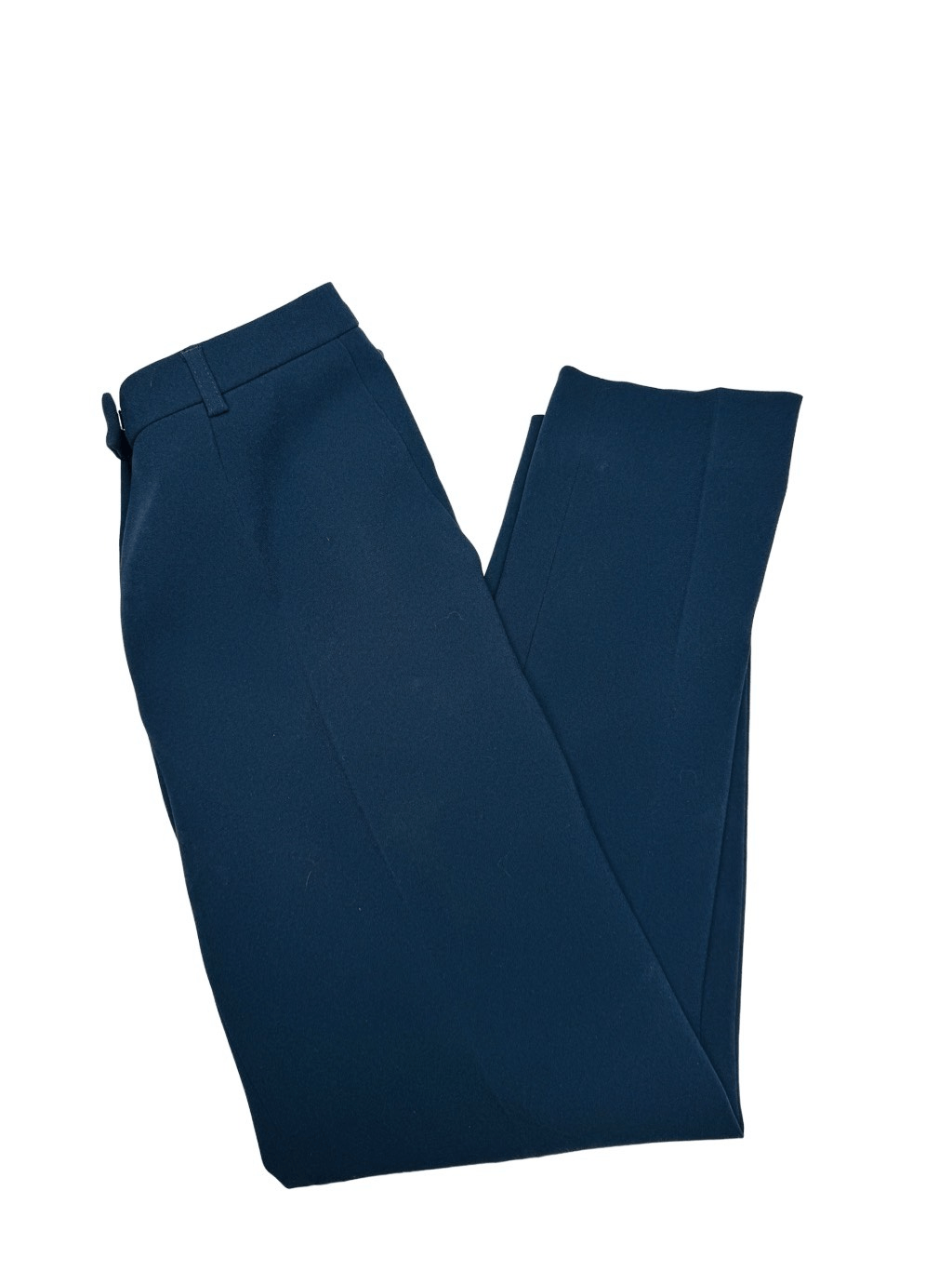 Escada Deep Navy Blue High Waist Straight Leg Boyfriend Formal Dress ...