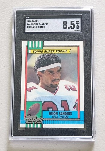 Deion Sanders 1990 Topps Super Rookie SGC 8.5 Falcons HOF RC Mint ...