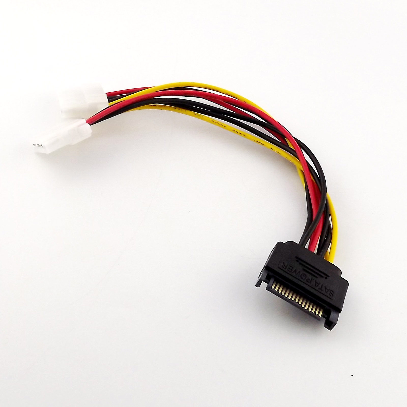 15 Pin SATA Male to Dual 4 Pin Molex IDE Female Y Splitter Power ...