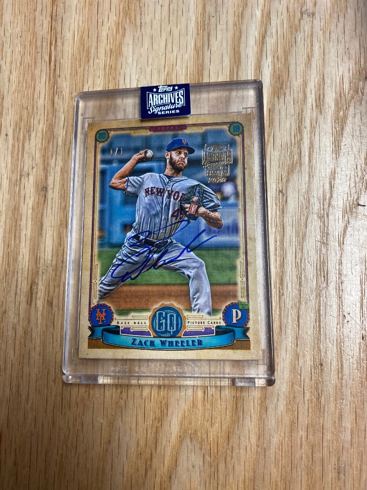 2019 Topps Archives Signature Series Zack Wheeler Mets Autographed Card ...