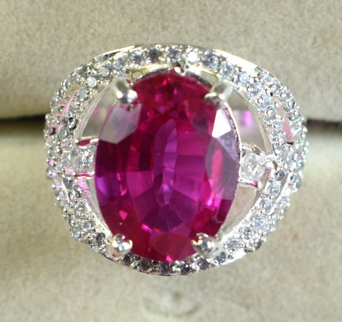 Mogok Pink Ruby 15.99 Ct/15 mm Natural Oval Gemstone Certified Ring See ...