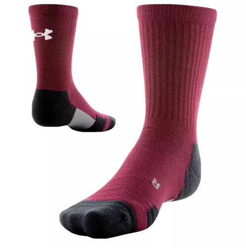 1 Pair Under Armour UA Team Cushioned Crew Socks Cardinal Medium | eBay