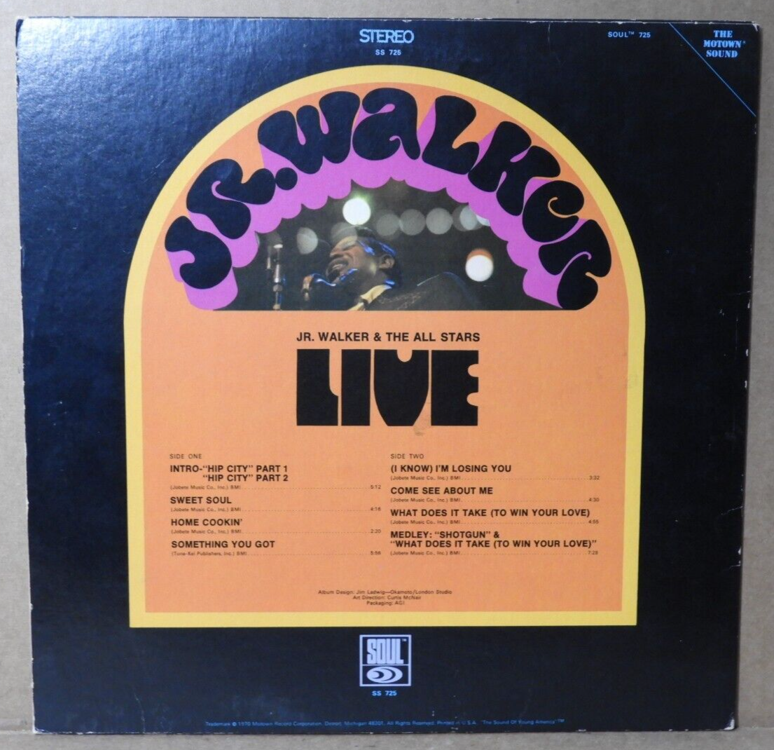 JR. WALKER & THE ALL STARS "LIVE" 1970 (SOUL/SS725) VG+/EX!! | eBay
