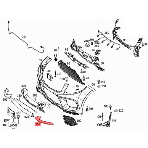 Front Bumper Left Outer Black Trim Molding Fit For 2016-19 Mercedes ...
