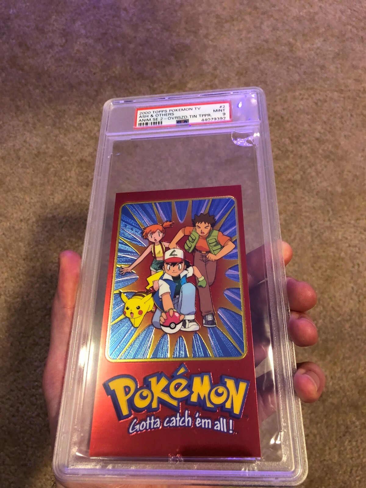 2000 topps Animation tin topper box psa 9 Ash Pikachu jumbo tv pokemon ...