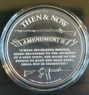 1 oz .999 Silver Punisher coin, Constitutional Second amendment musket ...