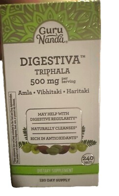 Guru Nanda Digestiva Triphala Digestion Cleansing Dietary Supplement ...
