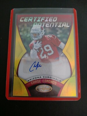 #21/25 Chase Edmonds Rookie Auto 2018 Panini Certified Fordham Az Card ...