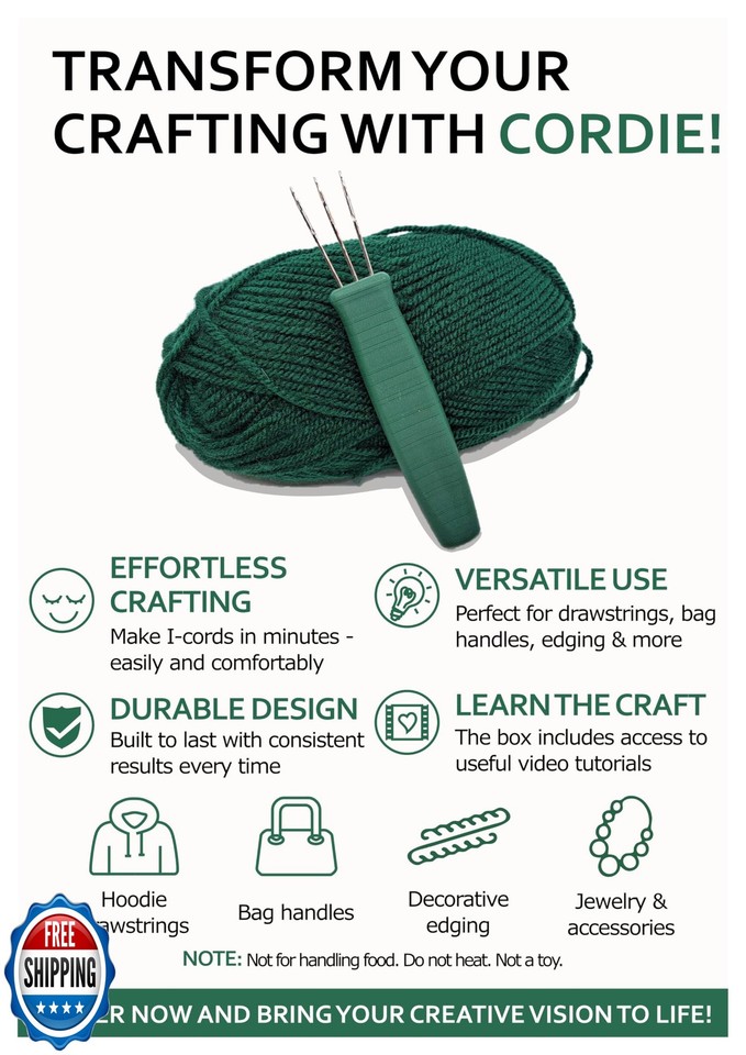 House Village Cordie - I-Cord Hand Tool for Knitting, Crochet, I-Cord ...