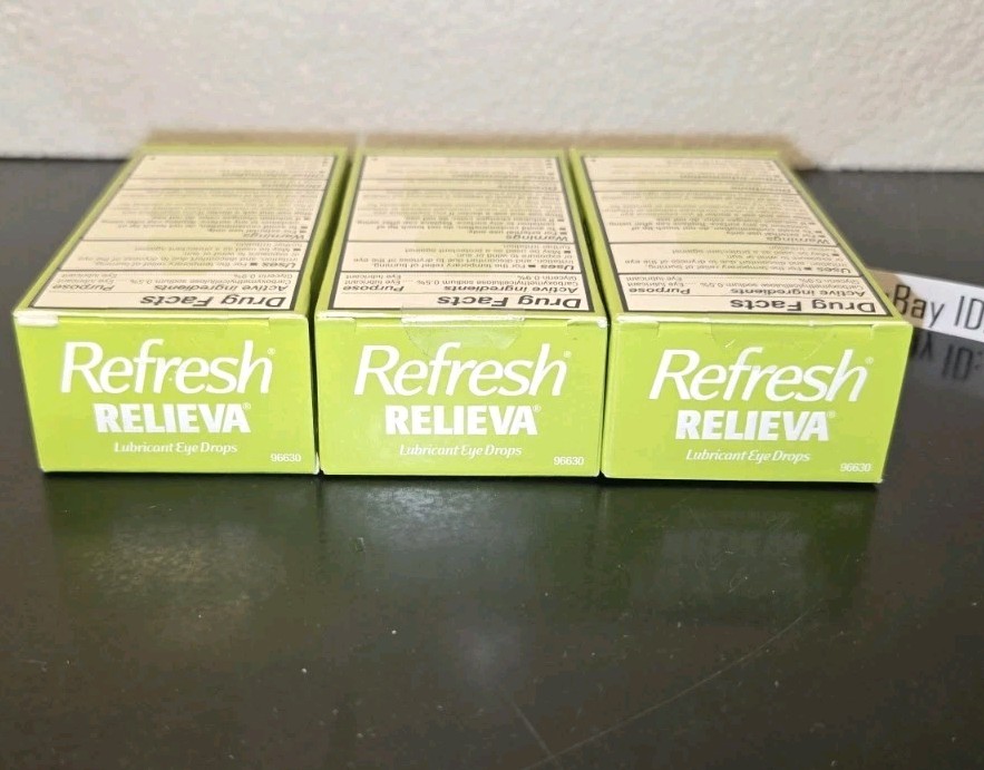 EXP 05/2027+! 3 Lot REFRESH RELIEVA Lubricant Eye Drops 0.33oz 10mL | eBay