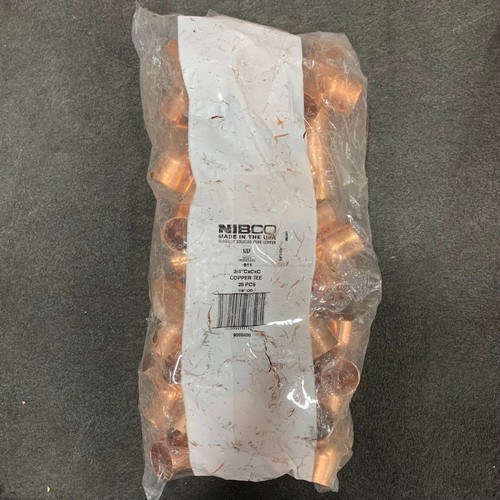 NIBCO 3/4" C x C x C Tee, Copper, Wrot 611 Lot of 25 | eBay