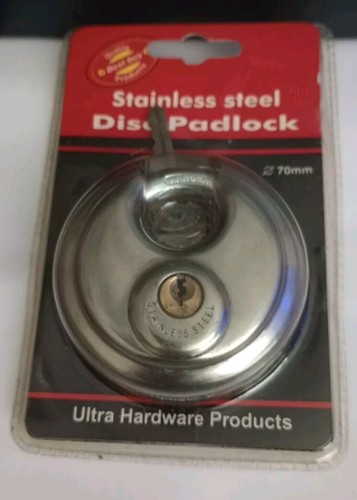 Stainless Steel Disc Heavy Duty Combination Padlock 70mm Ultra Hardware ...