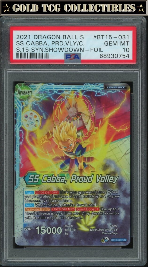 PSA 10 ⭐️ SS Cabba Leader Foil Saiyan Showdown Super Card DBS DBZ Z ...
