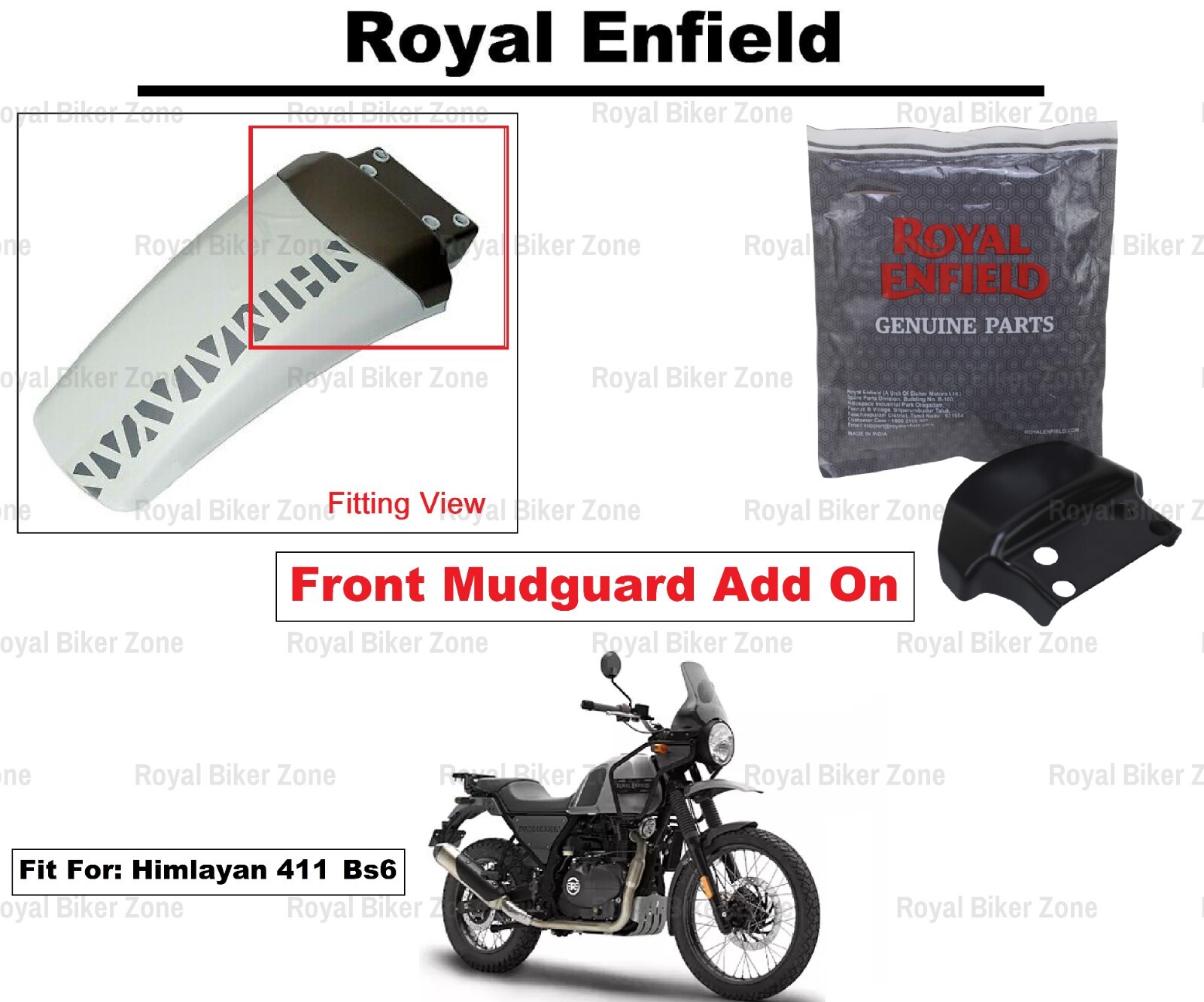 FRONT MUDGUARD ADD ON Fit For Himalayan 411 BS6 Royal Enfield | eBay