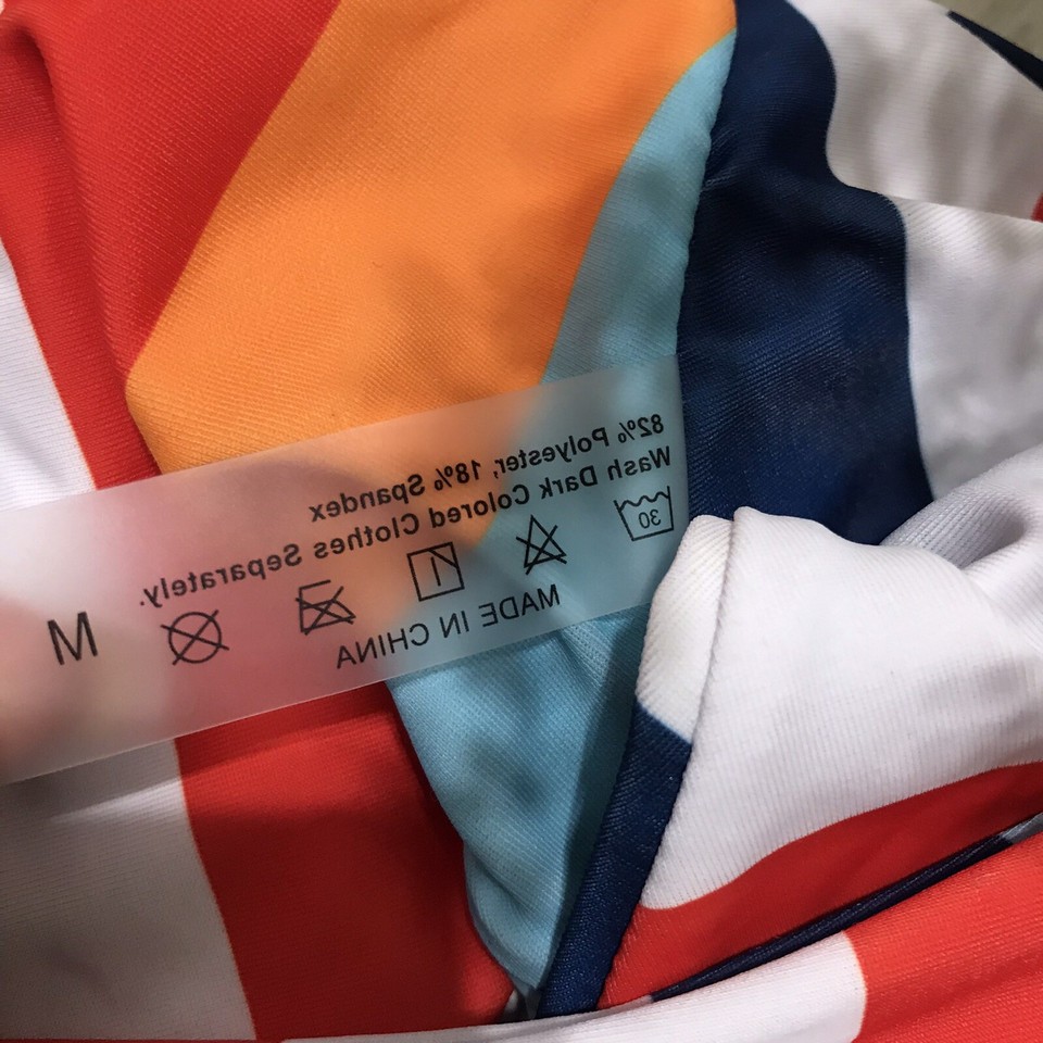 Two-piece bikini set Size M Women Multicolor Orange Stripes Removable ...