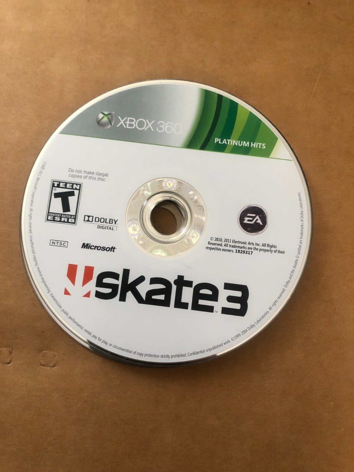 Skate 3 Platinum Hits Microsoft Xbox 360 Video Game Disc Only | eBay