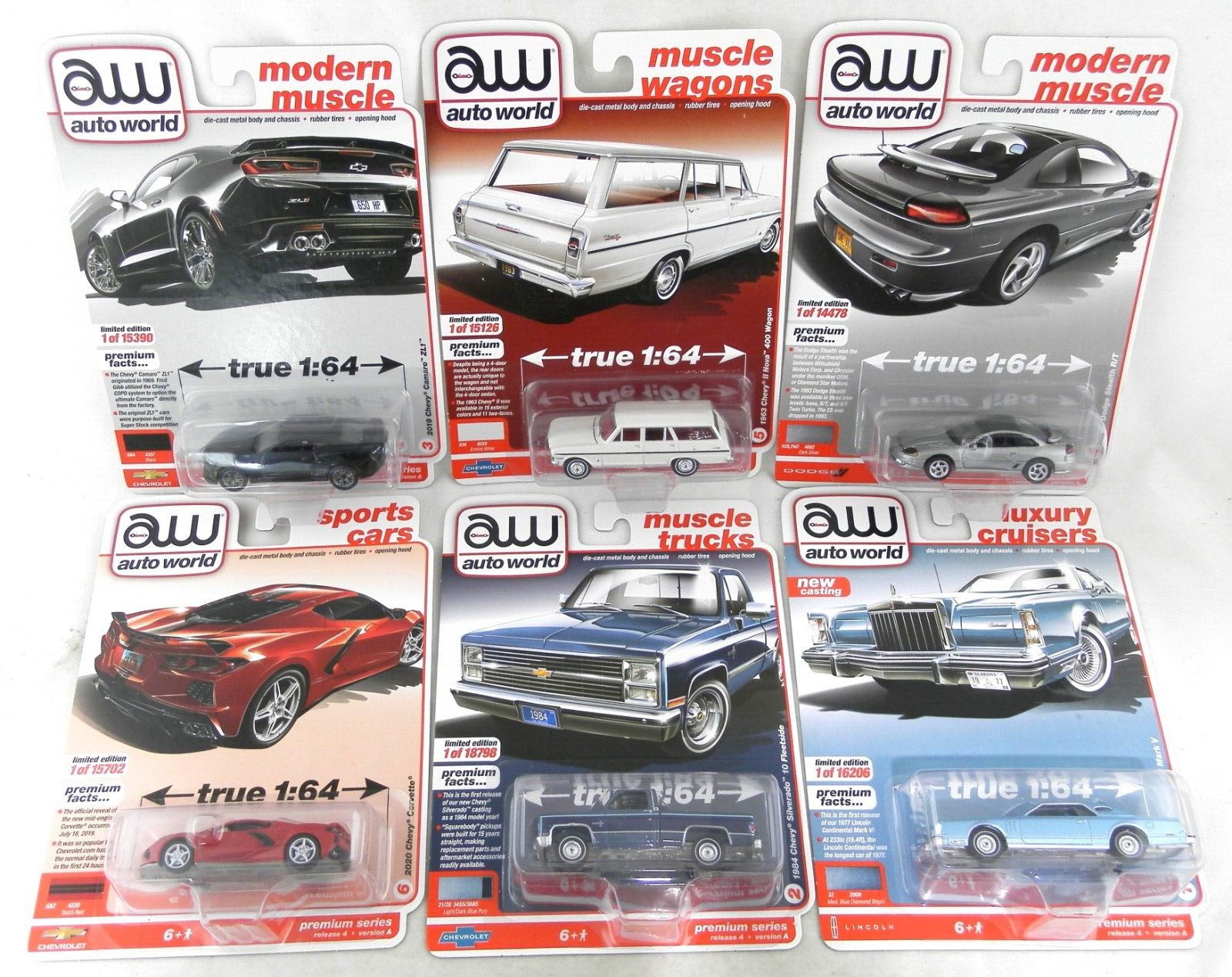 AutoWorld Premium 2021 Release 4A AW64332 Version A Complete Set of 6 ...