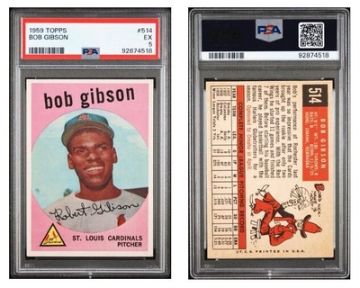 1959 TOPPS Bob Gibson Rc Rookie #514 PSA 5 EX Perfectly Centered | eBay