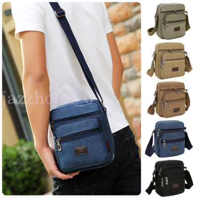 Retro Men's Canvas Shoulder Messenger Bag Crossbody Satchel Travel Man ...