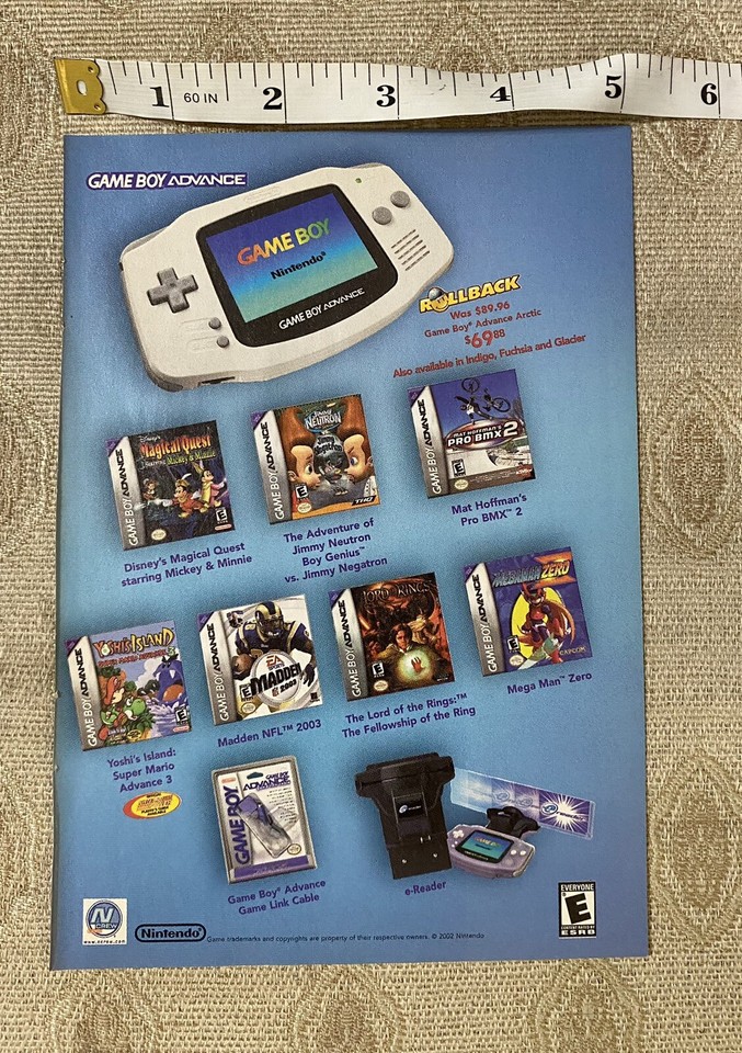 Game Boy Advance Nintendo Game Promo Poster Rare 2000s Print Ad | eBay