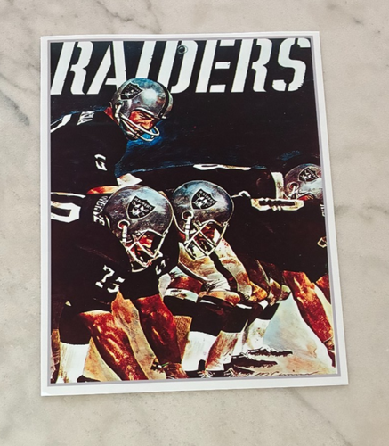 Vintage NFL Oakland Raiders ART Poster REPRINT Color 8 X 10 Photo Merv ...